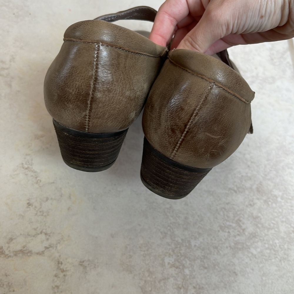 Abeo Marisol Leather Mary Jane Velcro Strap Heel Shoes - Gem